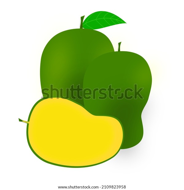 Green Yellow Mango Fruit Icon Vector Stock Vector (Royalty Free ...