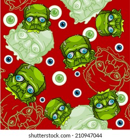 Green Zombies Head Background Stock Vector (Royalty Free) 210947044 ...