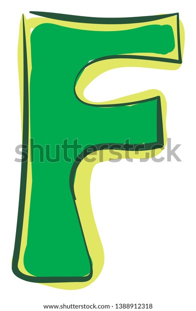 Greencolored Alphabetic Figurine Represents Alphabet F Stock Vector ...