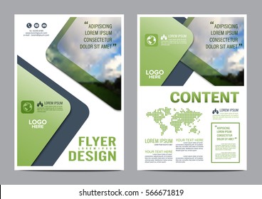 Vektor Stok Greenery Brochure Layout Design Template Annual (Tanpa ...