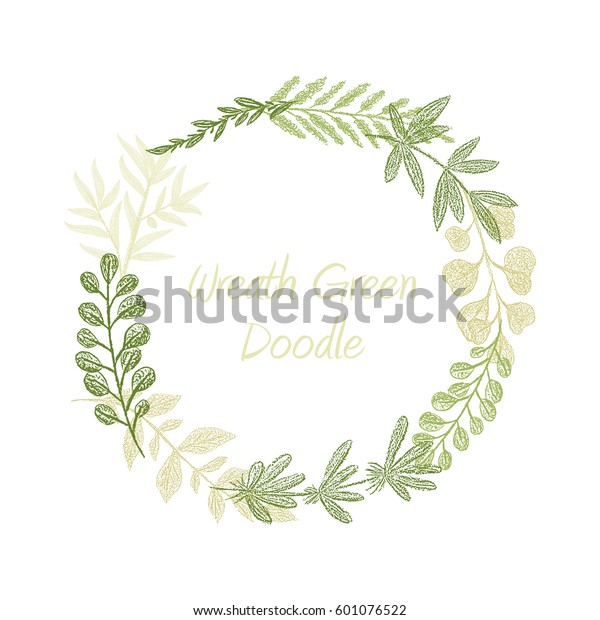 Greenery Floral Circle Wreath Vector Greeting Stock Vector (Royalty ...