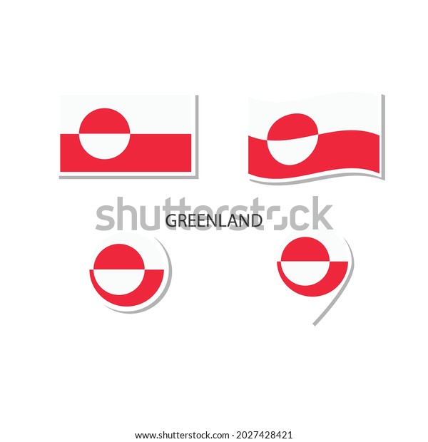 Greenland Flag Logo Icon Set Rectangle Stock Vector (Royalty Free ...