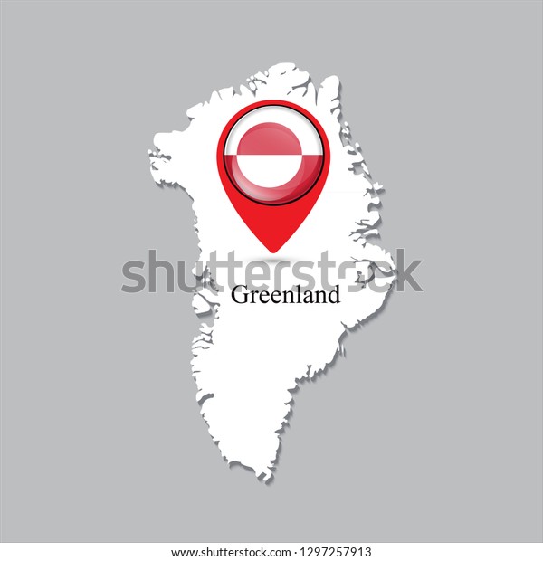 Greenland Map White Shadow Country Name Stock Vector (Royalty Free ...