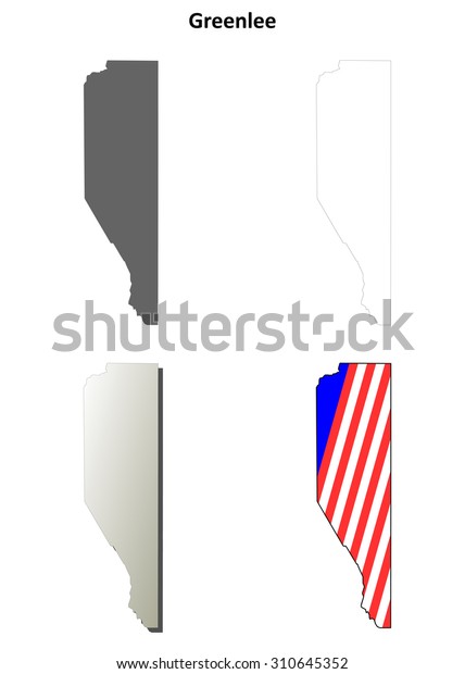 Greenlee County Arizona Outline Map Set Stock Vector (Royalty Free ...
