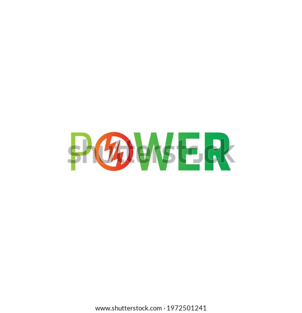 Greenred Lightning Word Power Power Logo Stock Vector (Royalty Free ...