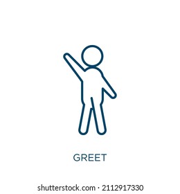 Greet Icon Thin Linear Greet Outline Stock Vector (Royalty Free ...
