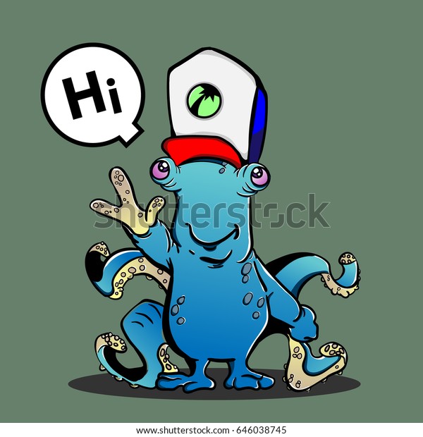 Greeting Alien Say Hi Cartoon Vectors Stock Vector (Royalty Free ...