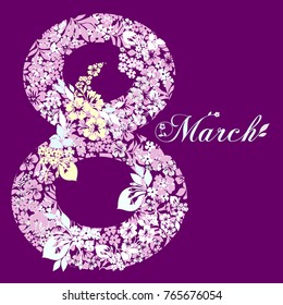 Greeting Card 8 March Vector Version Stock Vector (Royalty Free ...