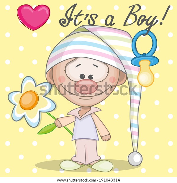 Greeting Card Boy Stock Vector (Royalty Free) 191043314 | Shutterstock