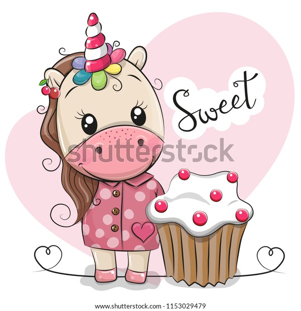 Greeting Card Cute Cartoon Unicorn Cake Stock Vector (Royalty Free ... Greeting Card Cute Cartoon Unicorn Cake Stock Vector (Royalty Free ...