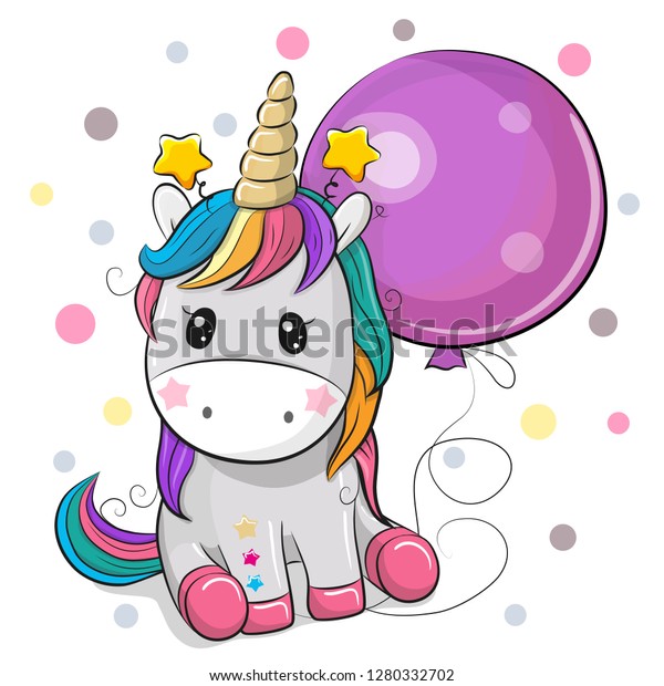 Greeting Card Cute Cartoon Unicorn Purple Stock Vector (Royalty Free ... Greeting Card Cute Cartoon Unicorn Purple Stock Vector (Royalty Free ...