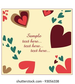 Greeting Card Template Heart Frame Cute Stock Vector (Royalty Free ...