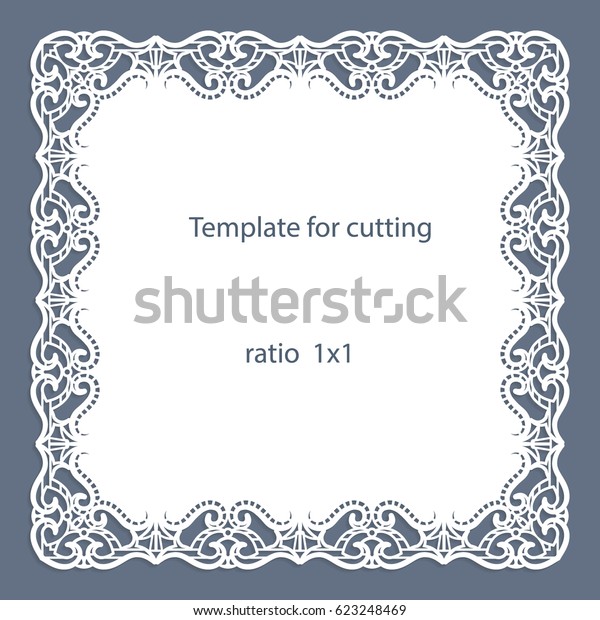 Greeting Card Openwork Border Paper Doily Stock Vector (Royalty Free ...