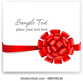 Greeting Card Red Ribbon Vector Illustration Stock Vector (Royalty Free ...