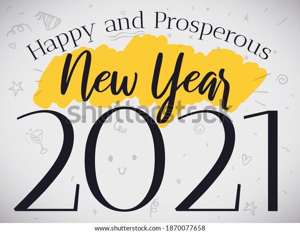 Greeting Design Cute Doodles Number 0 Stock Vector (Royalty Free ...