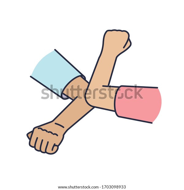 Greeting Hit Your Elbow Elbow Bump Stockvektor (royaltyfri) 1703098933