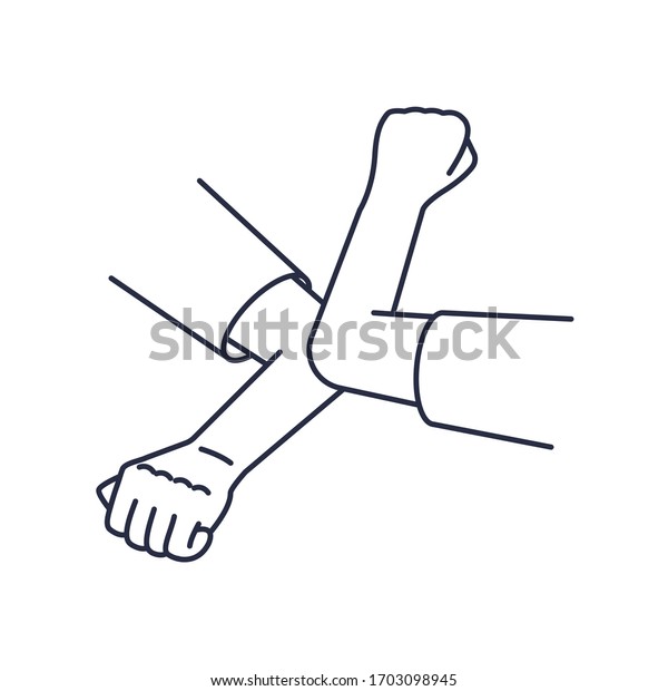 Greeting Hit Your Elbow Elbow Bump Stock Vector (Royalty Free ...