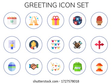 Greeting Icon Set 15 Flat Greeting Stock Vector (Royalty Free ...