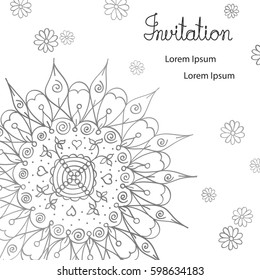 Greeting Invitation Card Template Doodle Style Stock Vector (Royalty ...