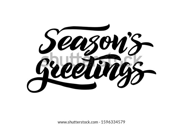 Greetings Calligraphy Hand Lettering Isolated On Stock Vector (Royalty ...