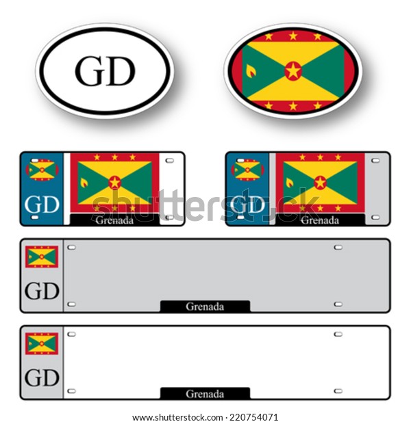 Grenada Auto Set Against White Background Stock Vector (Royalty Free ...