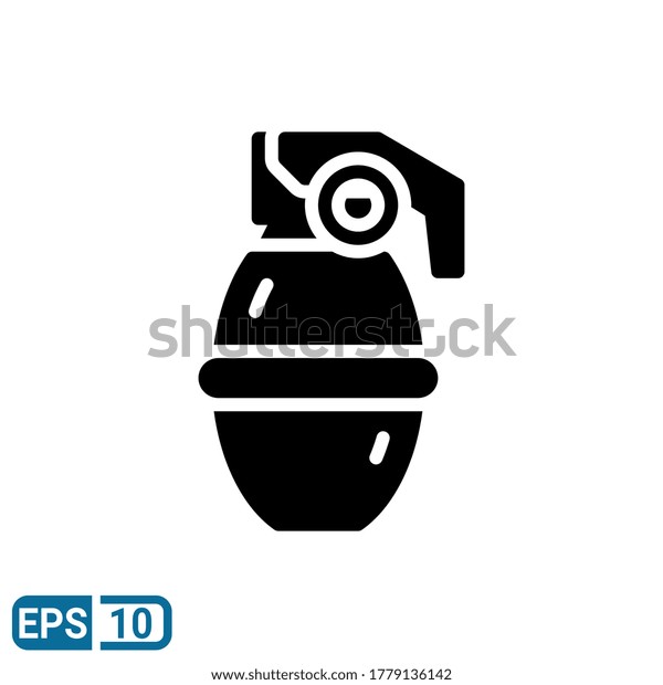 Grenade Icon Isolated On White Background Stock Vector (Royalty Free ...