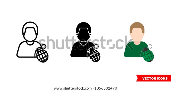Grenadier Icon 3 Types Color Black Stock Vector (Royalty Free ...