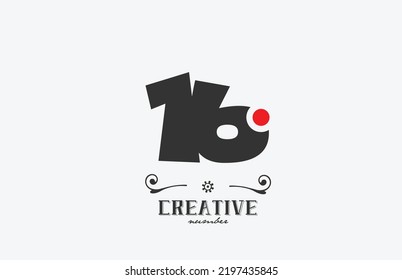 Grey 16 Number Logo Icon Design Stock Vector (Royalty Free) 2197435845 ...