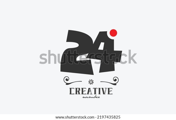 Grey 24 Number Logo Icon Design Stock Vector (Royalty Free) 2197435825 ...