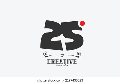 Grey 25 Number Logo Icon Design Stock Vector (Royalty Free) 2197435823 ...
