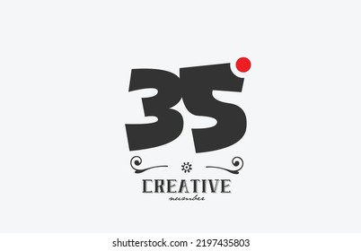 Grey 35 Number Logo Icon Design Stock Vector (Royalty Free) 2197435803 ...
