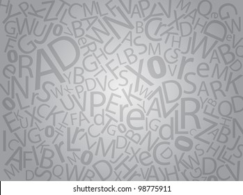 Vector Gray Alphabet Background Different Shapes Stock Vector (Royalty ...