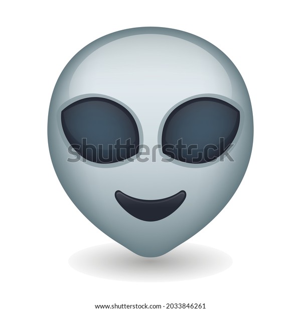 Grey Alien Face Emoji Icon Illustration Stock Vector (Royalty Free ...
