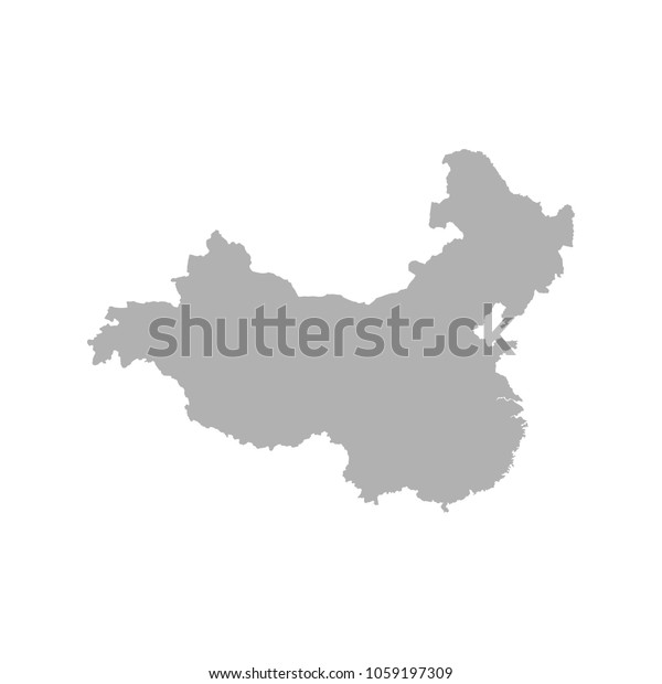 Grey Blank China Map Flat Vector Stock Vector (Royalty Free) 1059197309 ...