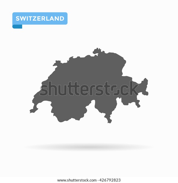 Grey Blank Switzerland Map Flat Vector Stock Vector (Royalty Free ...