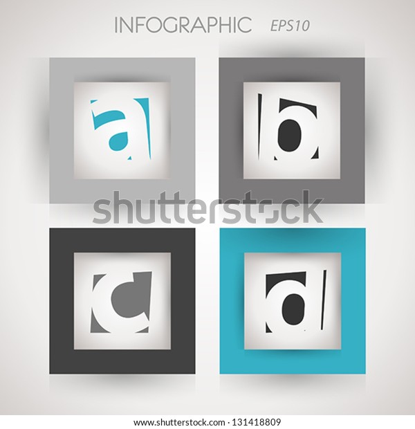 Grey Blue Square Letters Infographic Concept Stock Vector (Royalty Free ...
