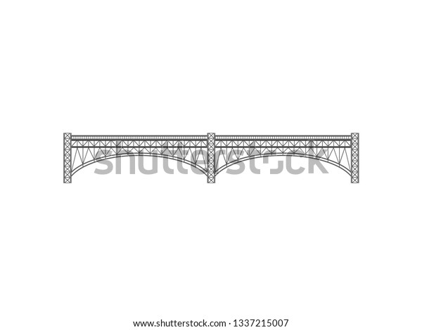 Grey Bridge On White Background Vector Stock Vector (Royalty Free ...