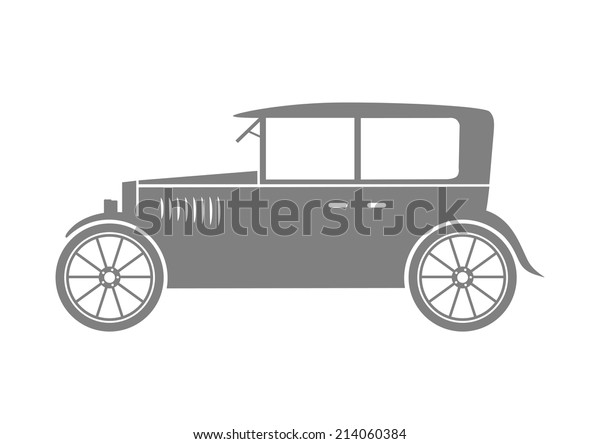 Grey Car Icon On White Background Stock Vector (Royalty Free) 214060384