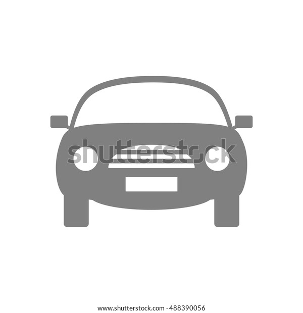 Grey Car Vector Icon On White Stock Vector (Royalty Free) 488390056