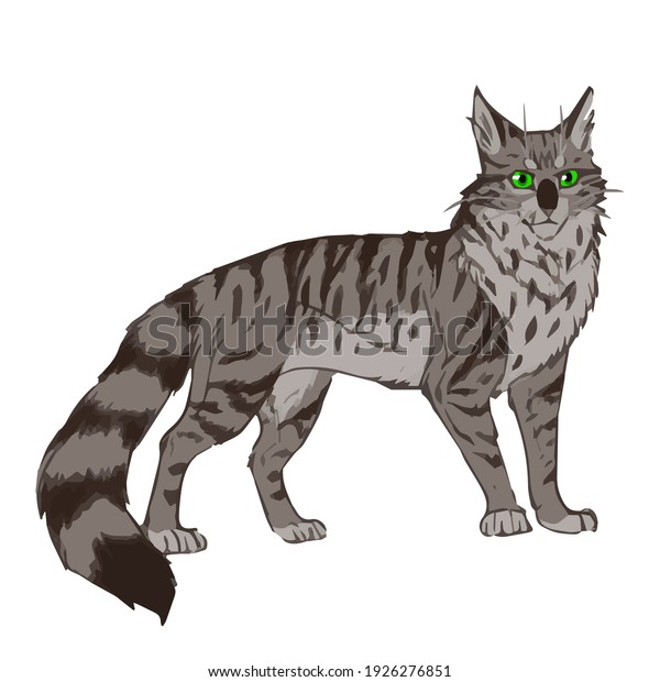 Grey Cat Cartoon Style Vector Illustration Stock Vector (Royalty Free ...
