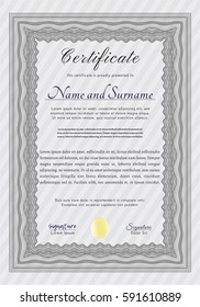 Grey Certificate Background Cordial Design Detailed Stock Vector ...