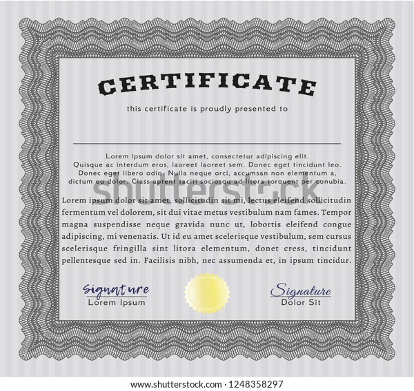 Grey Certificate Template Complex Linear Background Stock Vector ...