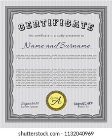 Grey Certificate Template Retro Design Vector Stock Vector (Royalty ...