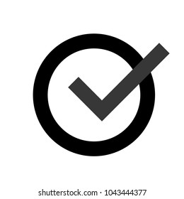 Grey Check Mark Icon Circle Check Stock Vector (Royalty Free ...