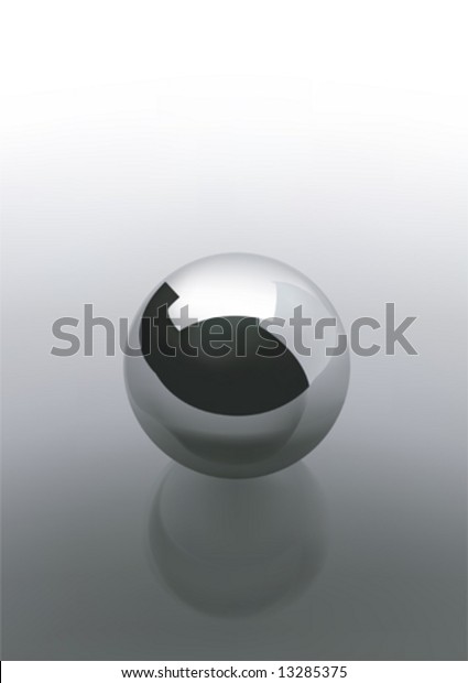 Grey Chrome Sphere Isolated On Grey Stock Vector (Royalty Free ...