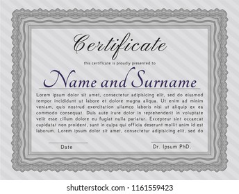 Grey Classic Certificate Template Linear Background Stock Vector ...
