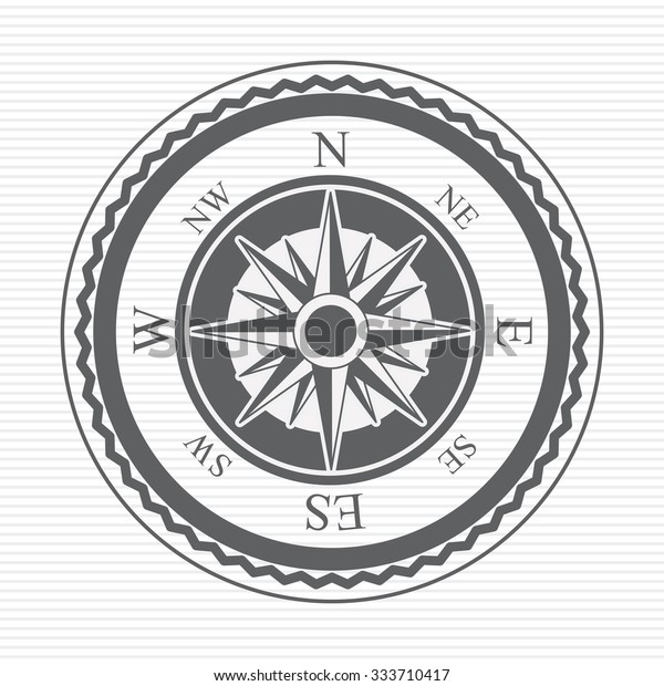 Grey Compass Concept Over White Background Stock Vector (Royalty Free ...