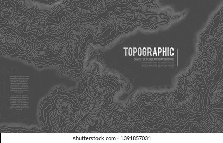 Grey Contours Vector Topography Geographic Mountain Stock Vector ...