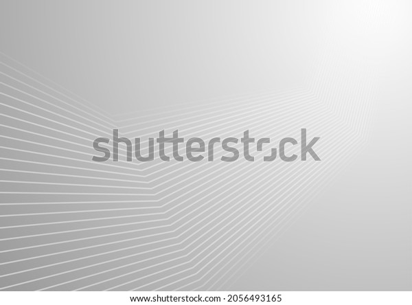 Grey Curved Geometric Lines Tech Background Stock Vector (Royalty Free ...