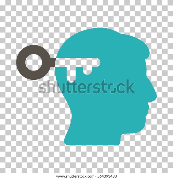 Grey Cyan Mind Key Toolbar Pictogram Stock Vector (Royalty Free ...